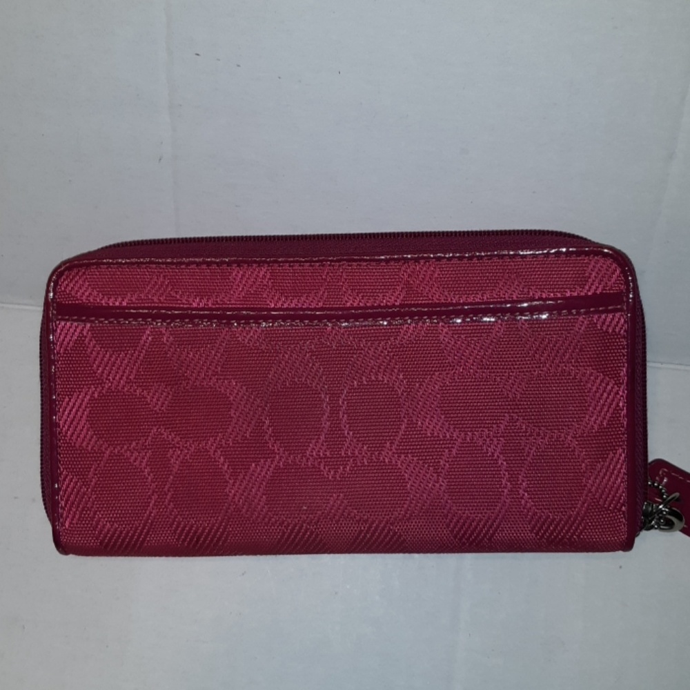 Coach Daisy Signature Large Wallet Pink/Orange - Gem